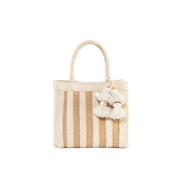JADETRIBE | Bags | New Jadetribe Cabana Stripe Mini Basket In Tan ...